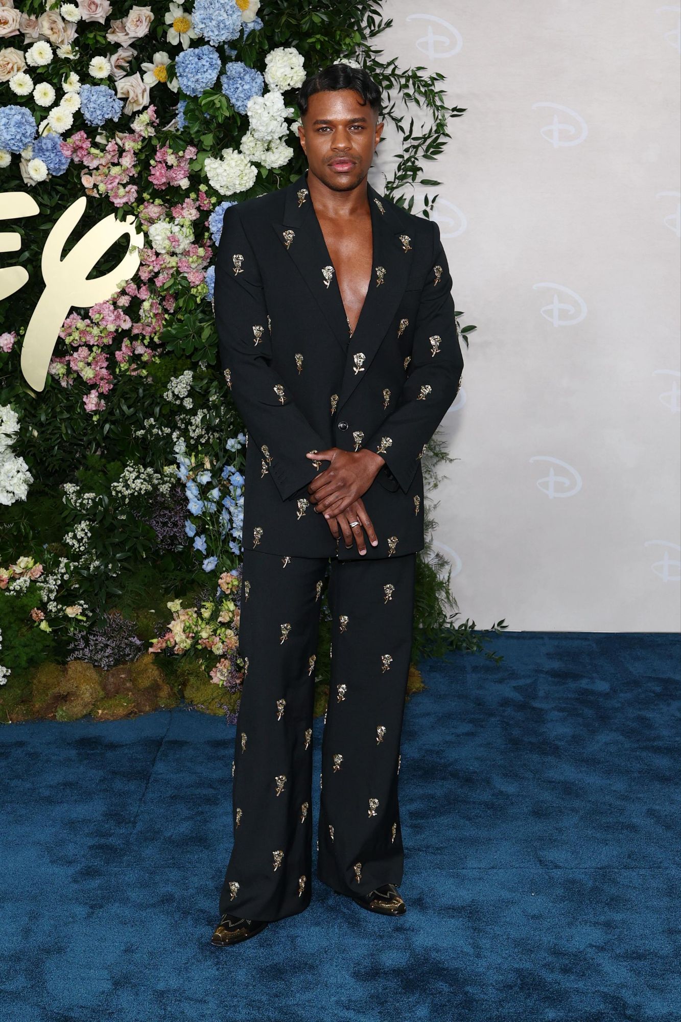 Jeremy Pope Wears Amiri for The Disney 2025 Upfront Red Carpet